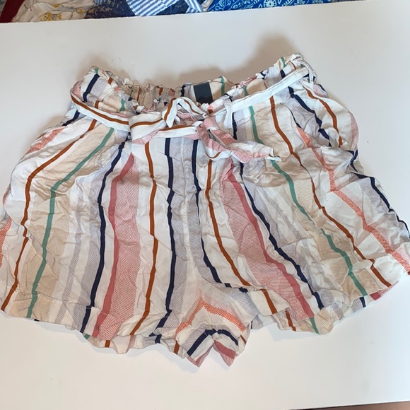 Primark | Shorts | Striped Shorts With Tie At Waist Paper Bag Style ...